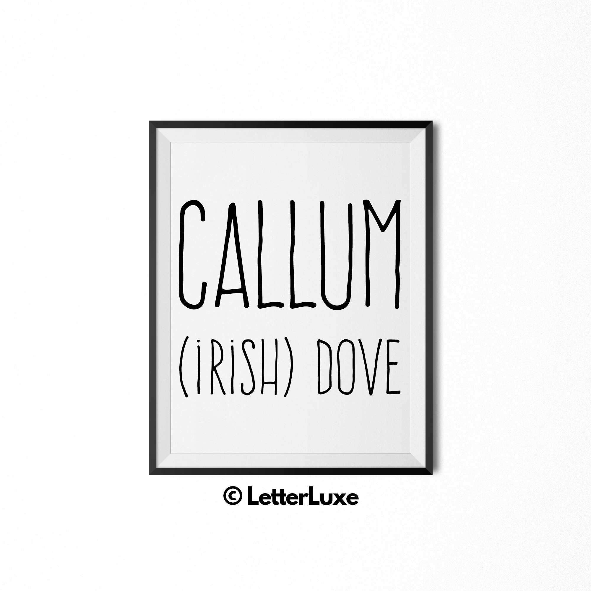 Callum Name Meaning Art, Cal Printable Baby Shower Gift, Nursery ...