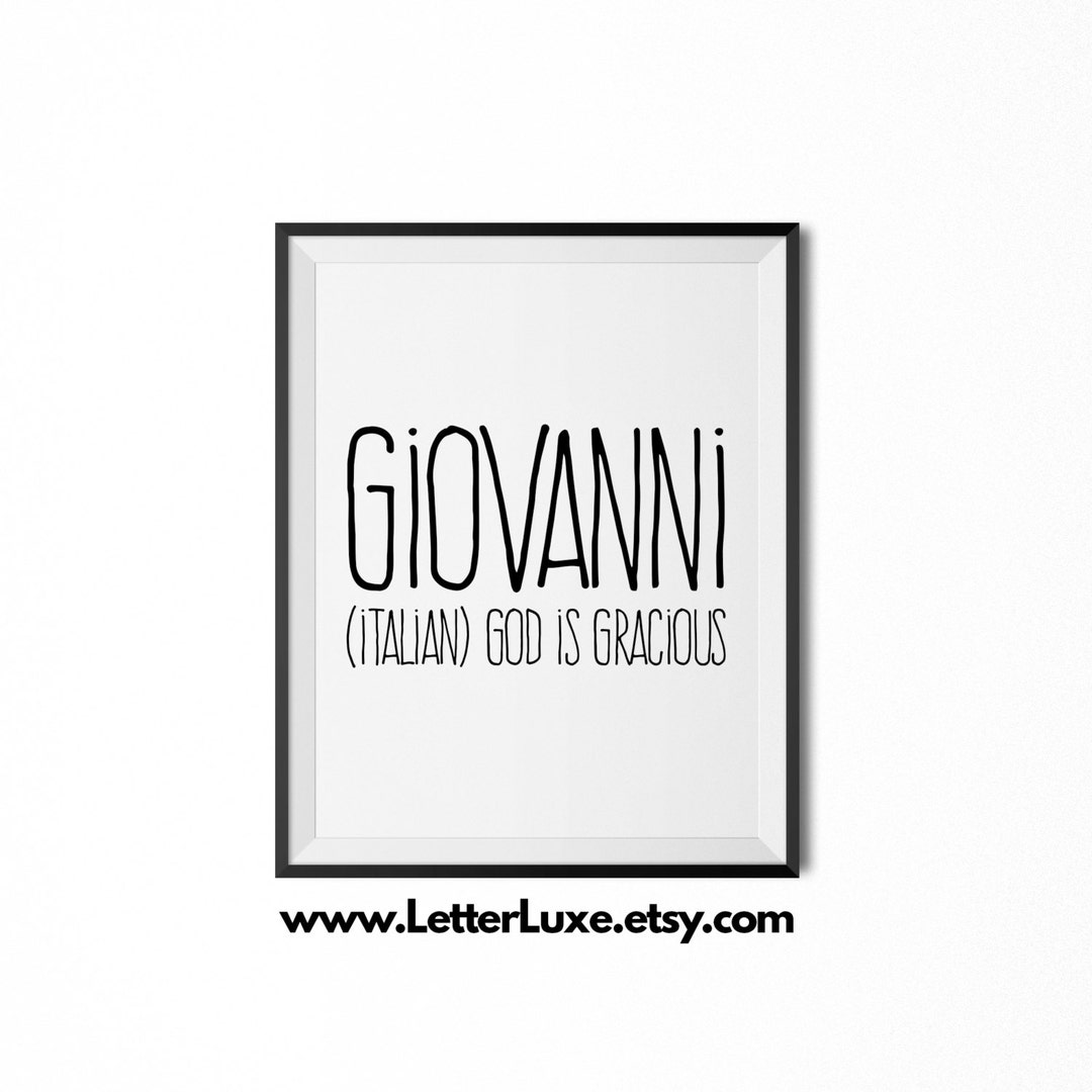 Giovanni Printable Kids Gift, Giovanni Name Meaning Art, Baby Shower ...