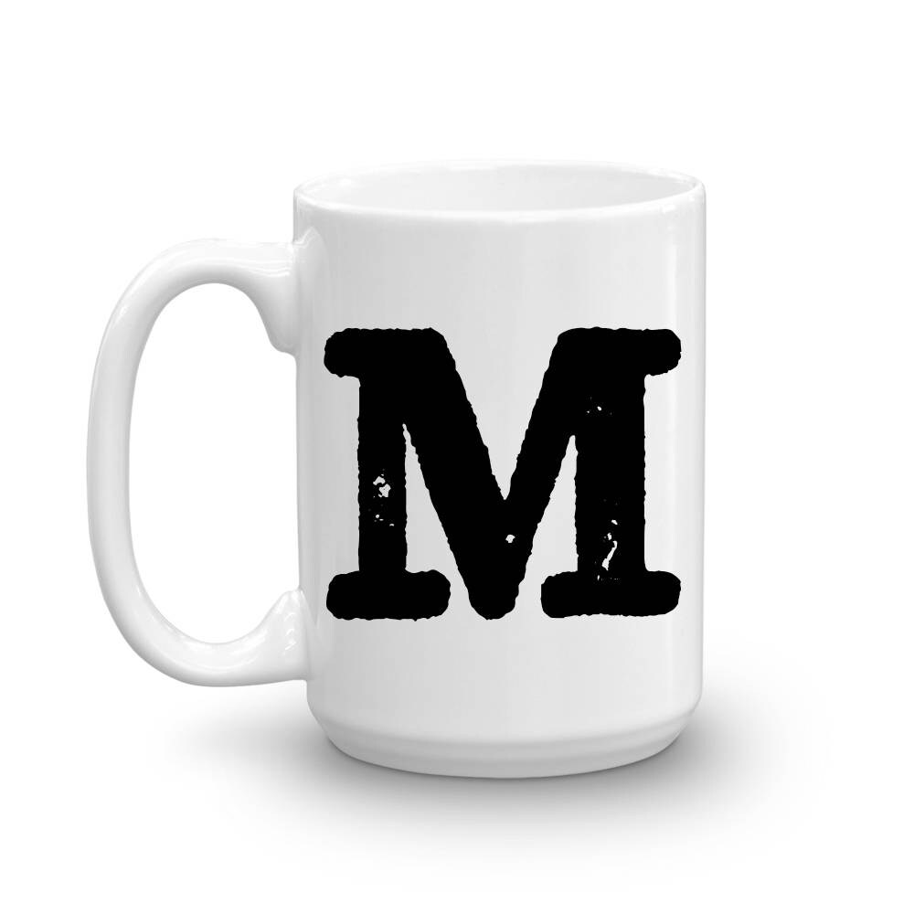 Initial Mug Letter M 15oz Ceramic Cup Son In Law T Etsy