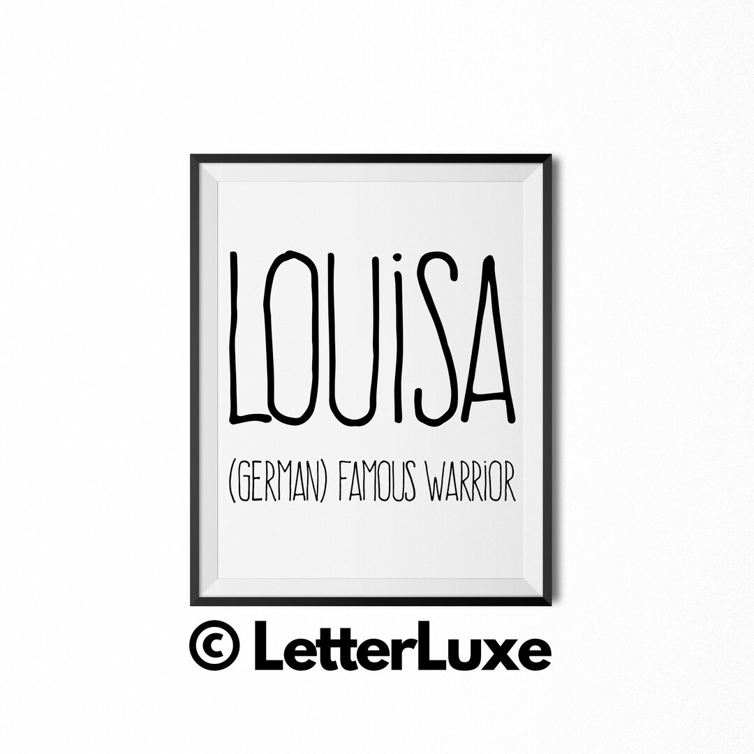 Louisa Name Meaning Art, Louisa Gift, Printable Baby Shower Gift ...