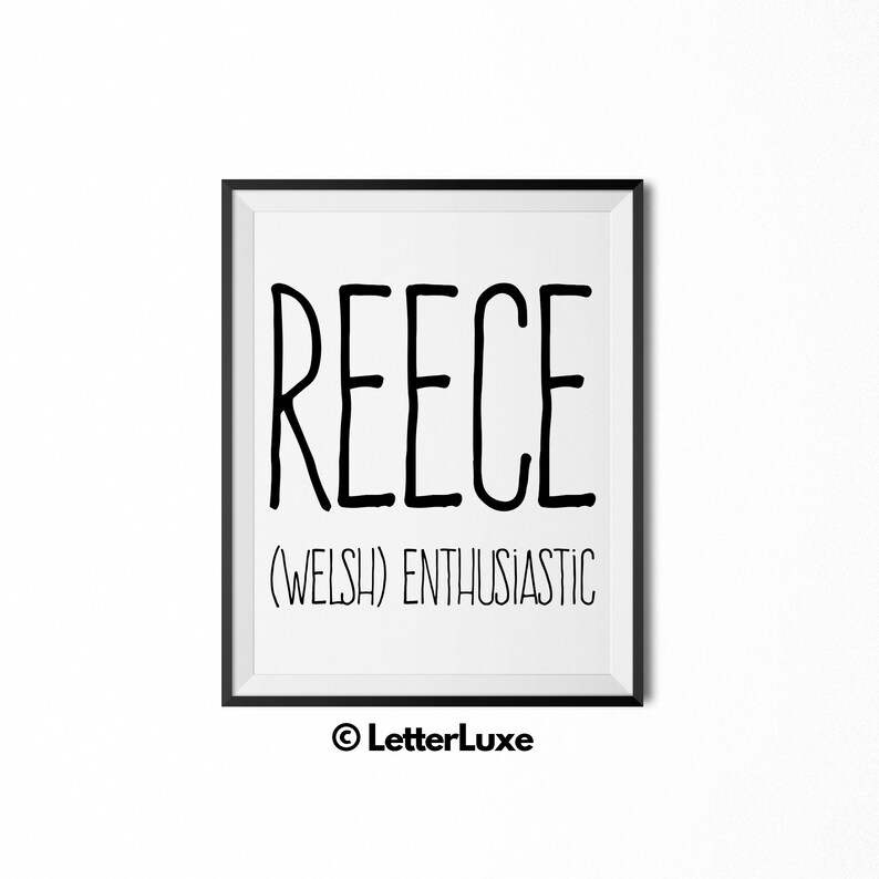 Reece Printable Kids Gift, Reece Name Meaning Art, Personalized Baby ...