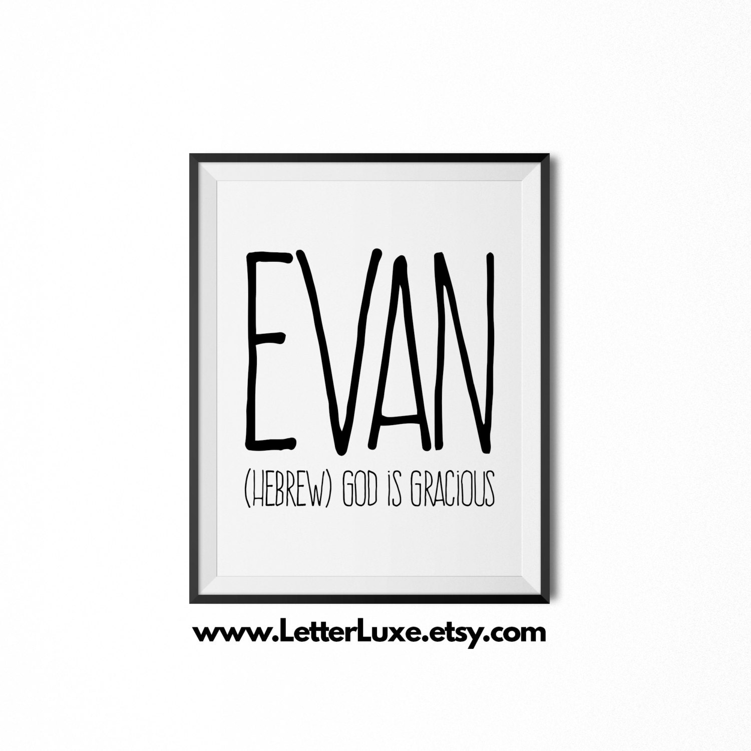 Evan Printable Kids Gift, Evan Gift, Name Meaning Art, Baby Shower Gift ...