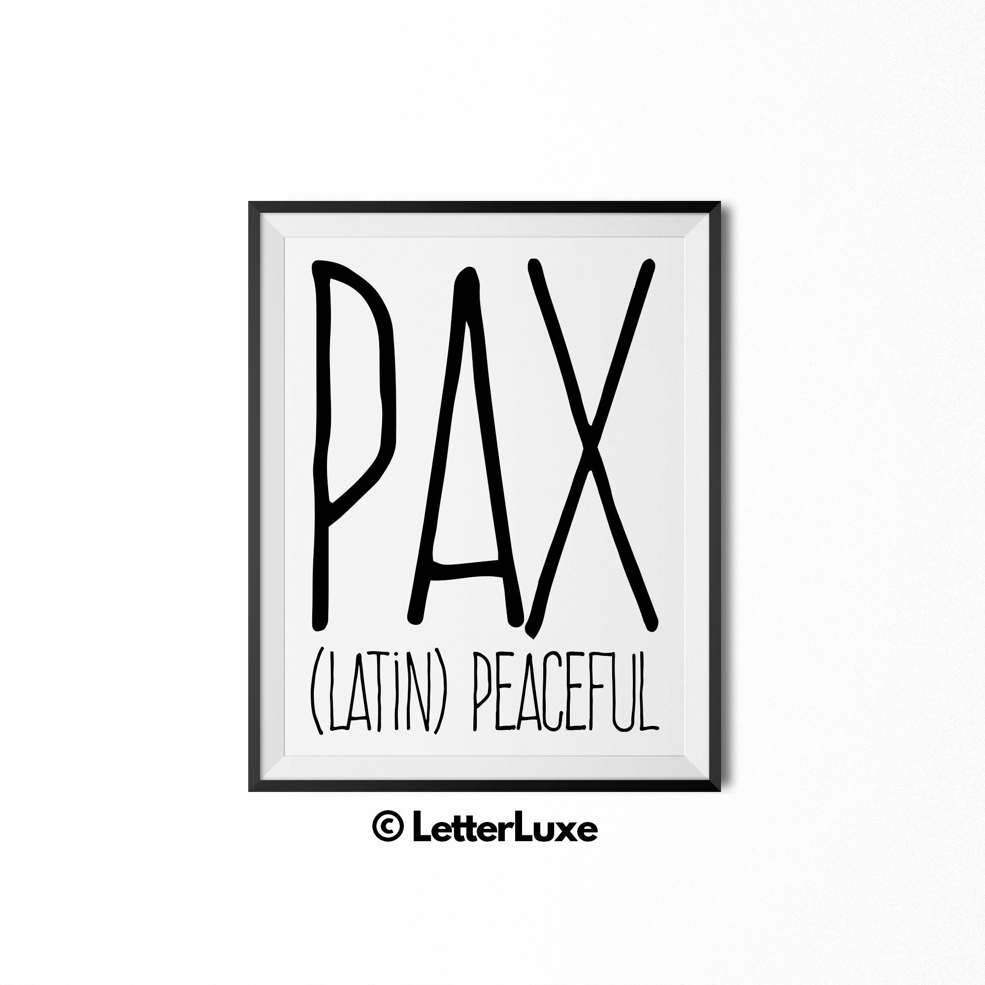 Pax Printable Kids Gift, Pax Gift, Name Meaning Art, Baby Shower Gift ...