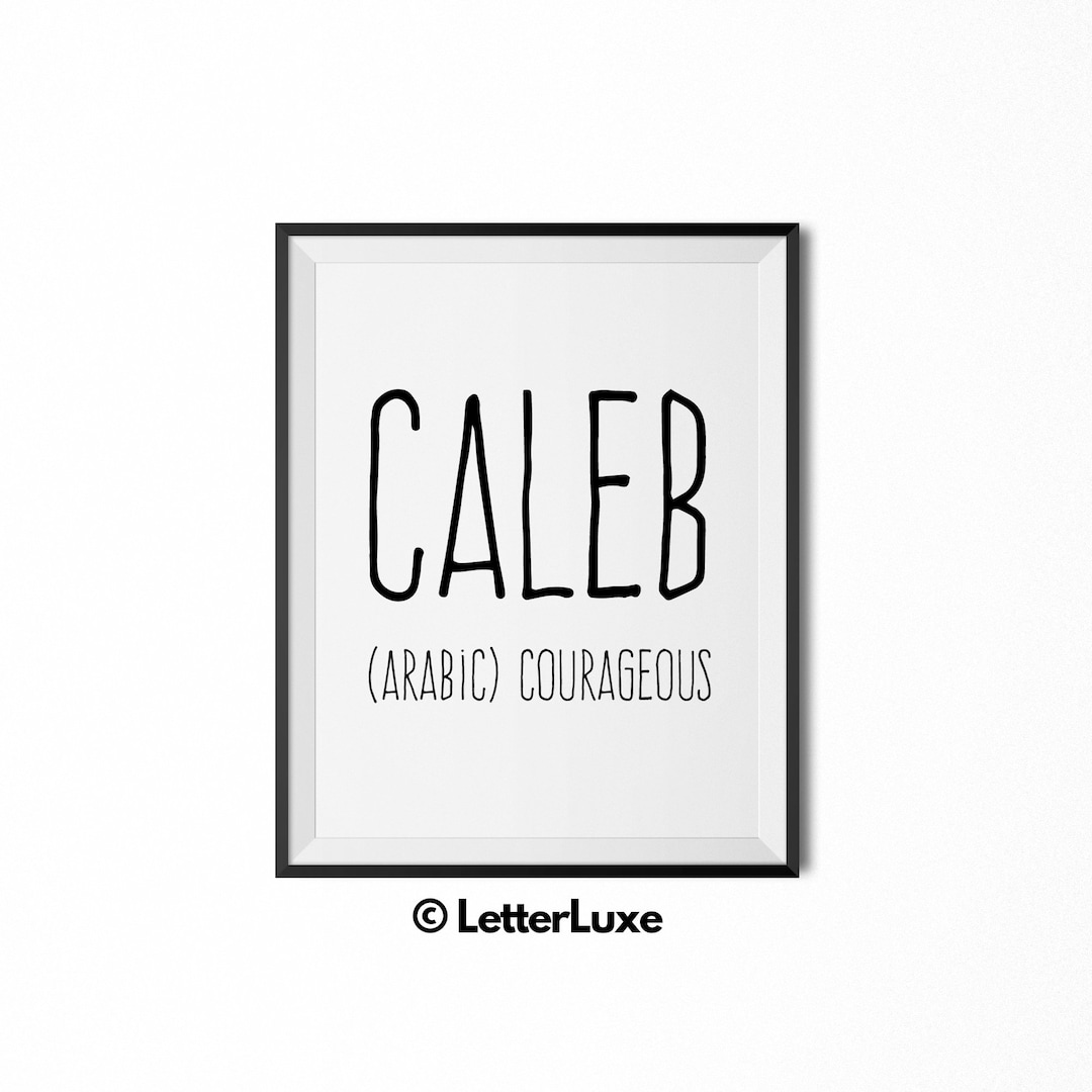 Caleb Name Meaning Art, Caleb Gift, Printable Baby Shower Gift, Nursery ...