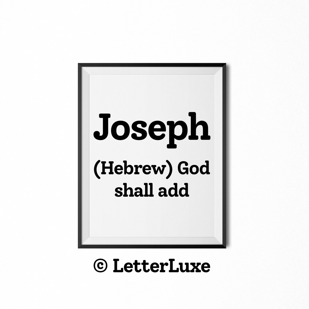 Joseph Name Meaning Sign, Joseph Gift, Printable Baby Shower Gift ...