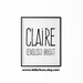 Claire Name Meaning Art, Claire Gift, Printable Baby Shower Gift ...