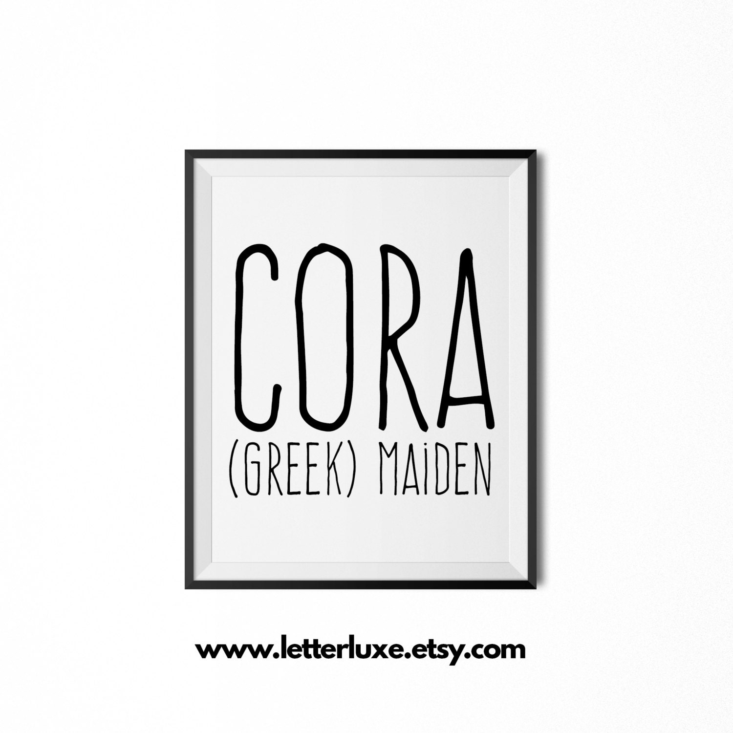Cora Name Meaning Art, Cora Gift, Printable Baby Shower Gift, Nursery ...