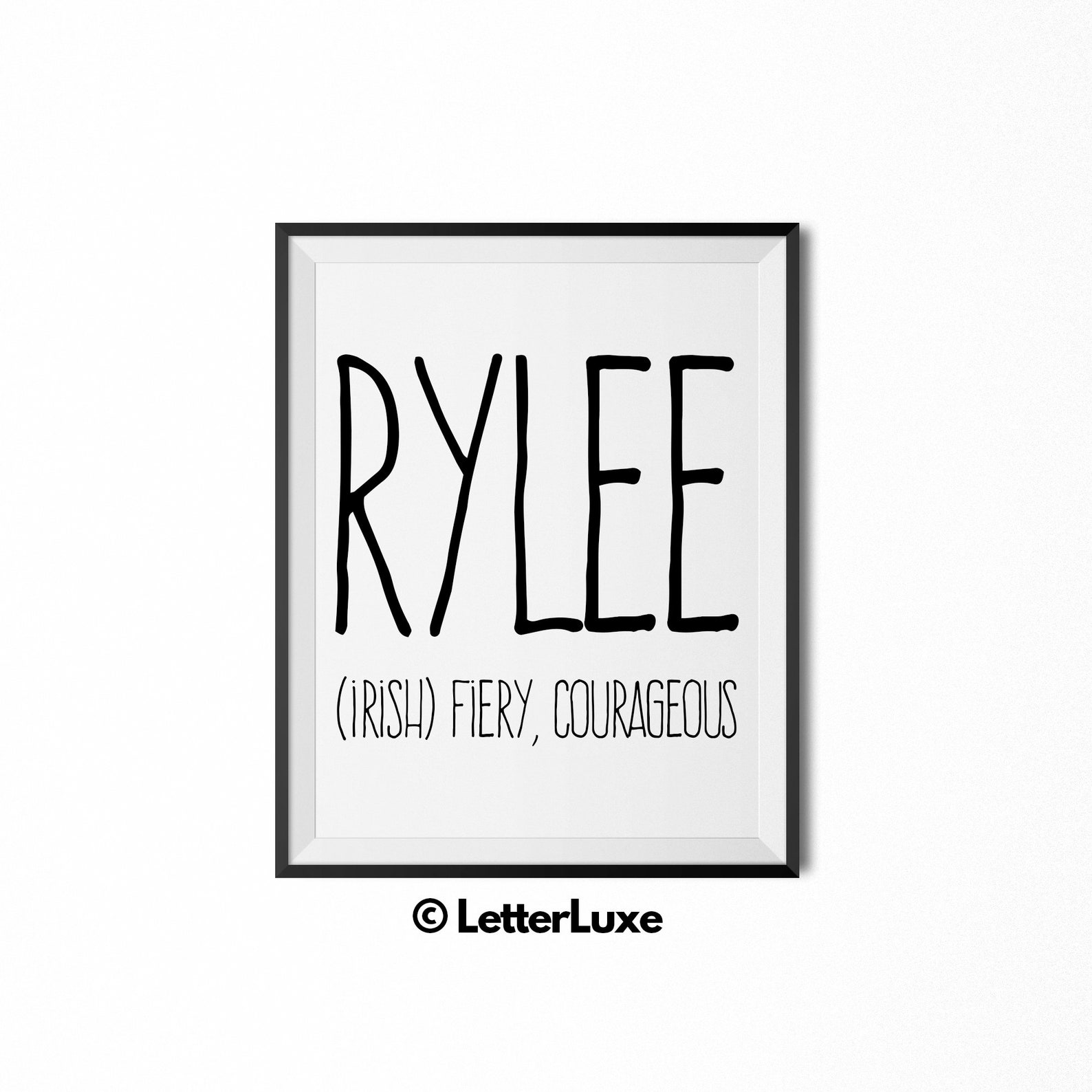 Rylee Name Meaning Art, Rylee Gift, Printable Baby Shower Gift, Nursery ...