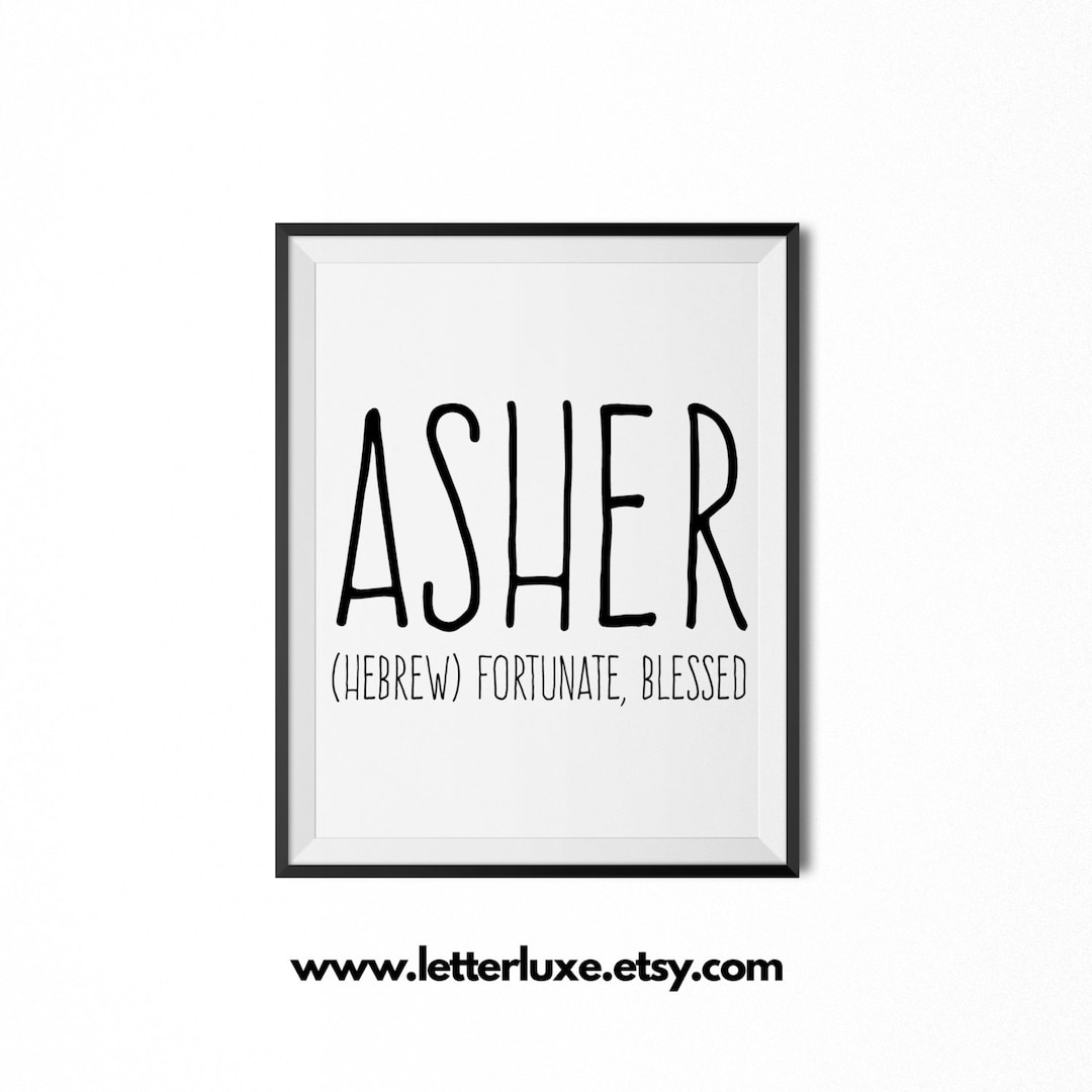 Asher Name Meaning Art Asher Gift Printable Baby Shower - Etsy España