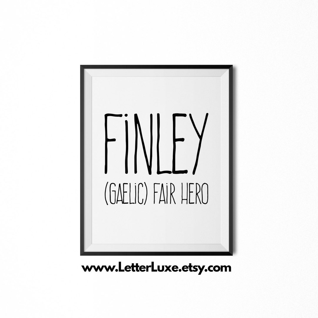 Finley Name Meaning Art, Finley Gift, Printable Baby Shower Gift ...