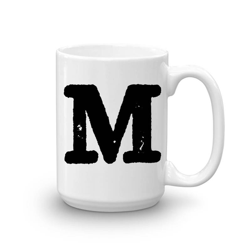 Initial Mug, Letter M, 15oz Ceramic Cup, Son-in-law Gift Mug, Right ...
