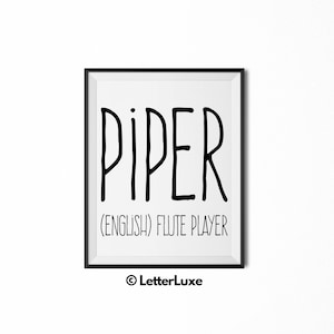 Piper Name Meaning Art, Piper Gift, Printable New Baby Gift, Nursery ...