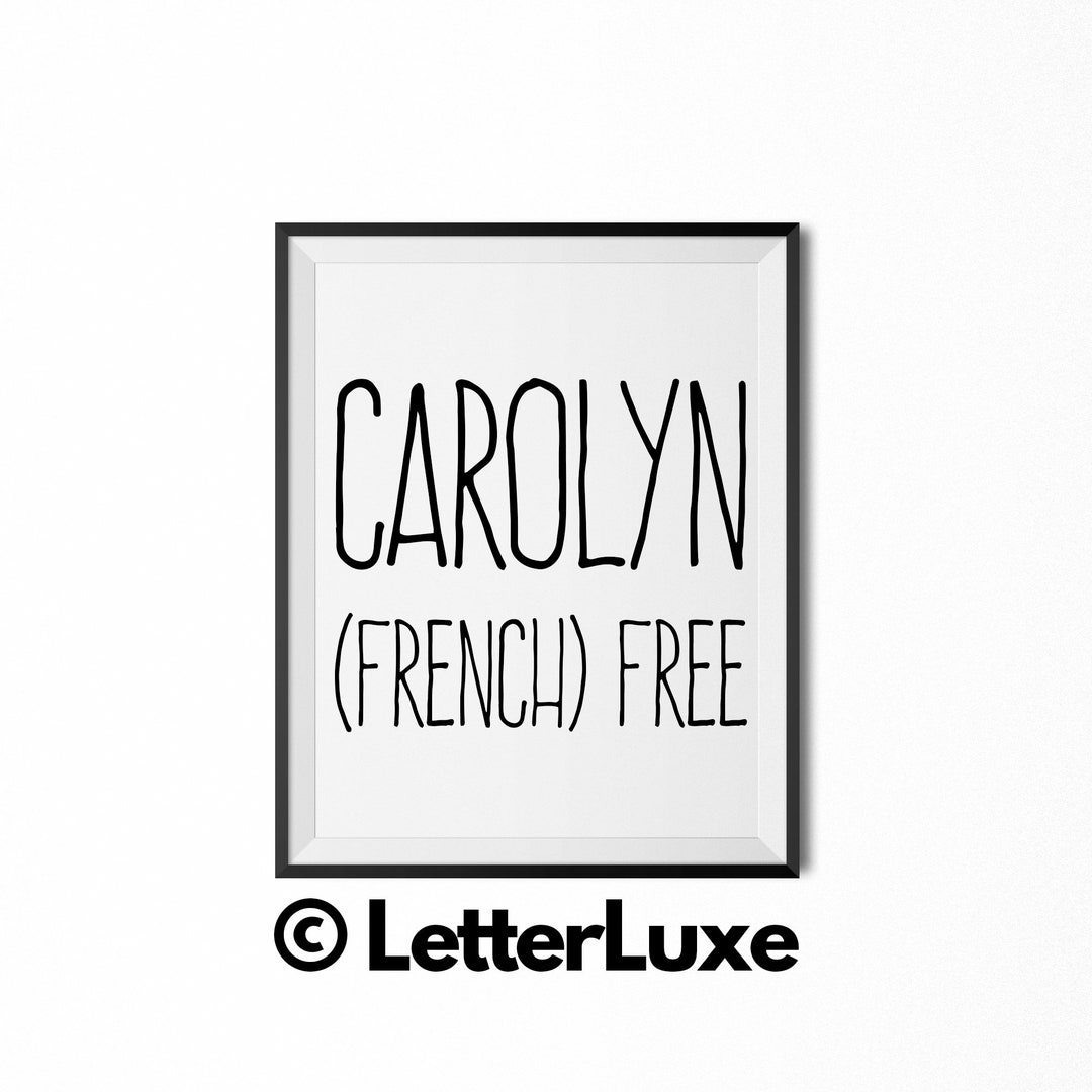 Carolyn Name Meaning Art, French Baby Name Decor, Printable Baby Shower ...