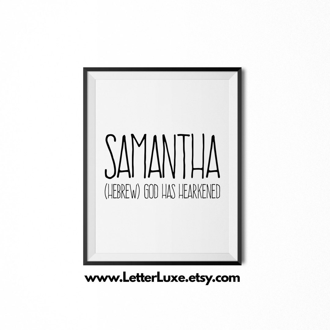 Samantha Name Meaning Art, Printable Baby Shower Gift, Nursery ...