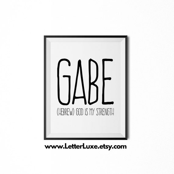 Gabe Printable Kids Gift Gabe Gift Name Meaning Art Baby | Etsy