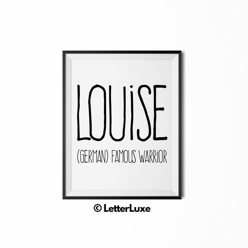 Louise Name Meaning Art, Louise Printable Baby Shower Gift, Nursery ...