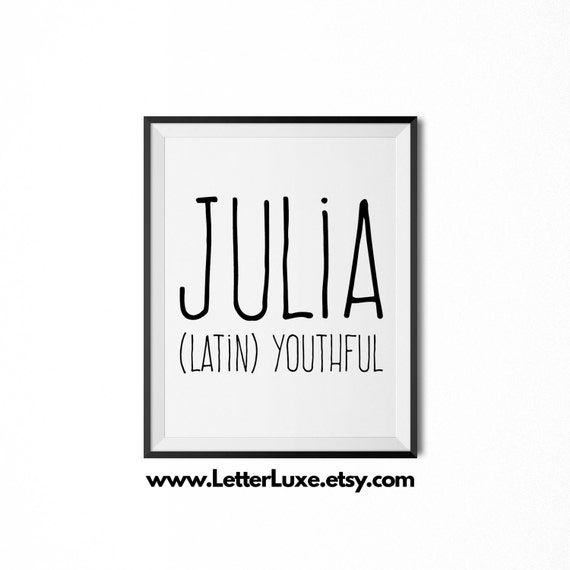 Julia Name Meaning Art Julia Gift Printable Baby Shower | Etsy