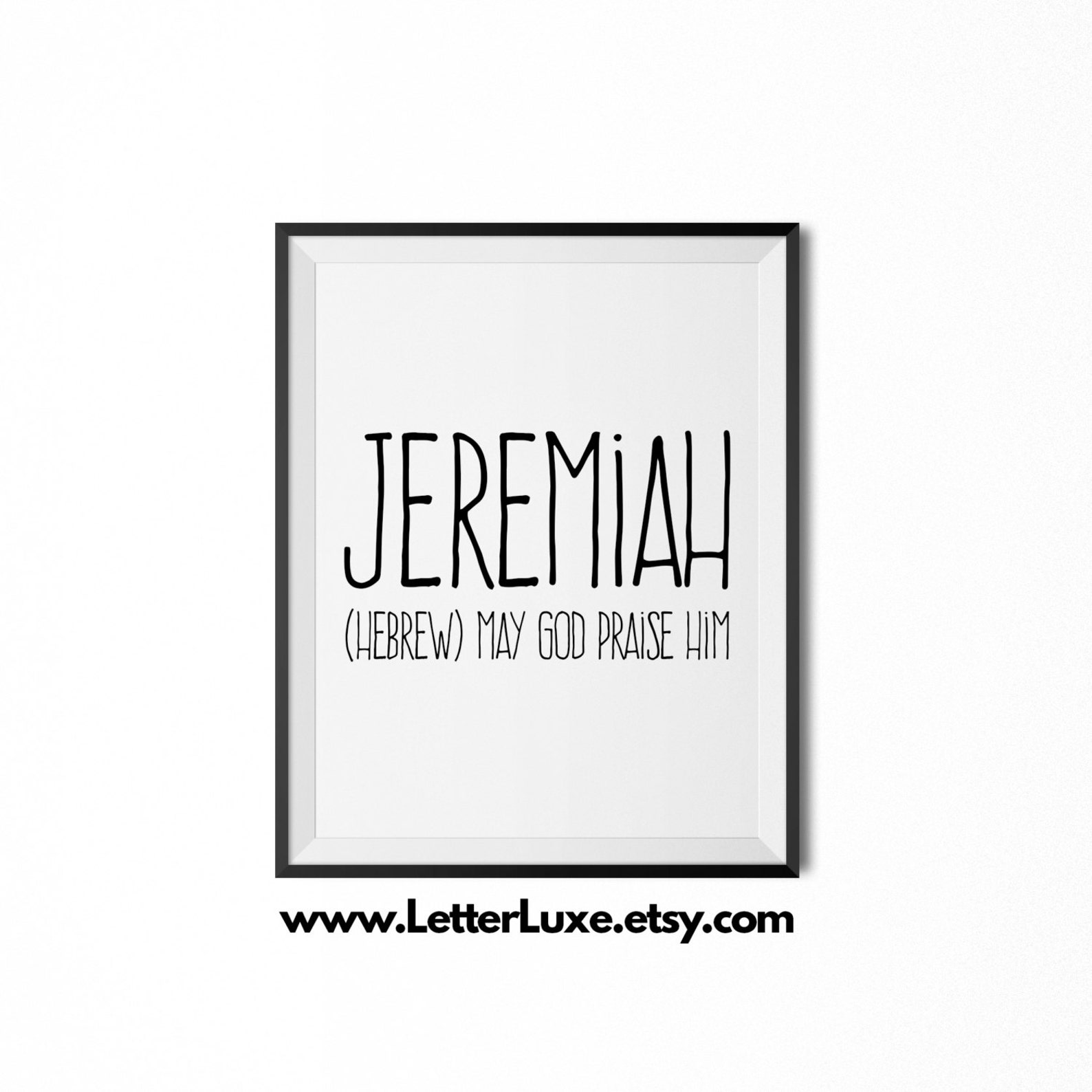 Jeremiah Name Meaning Art, Jeremiah Printable Baby Shower Gift, Nursery ...