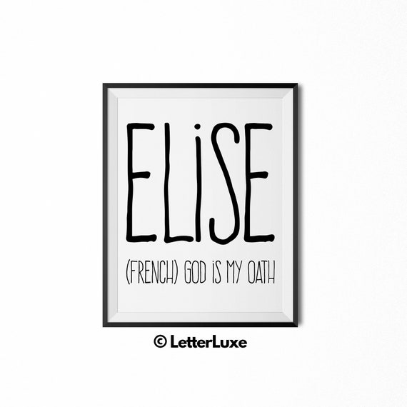 Elise Name Meaning Art Elise French Baby Name Decor - Etsy