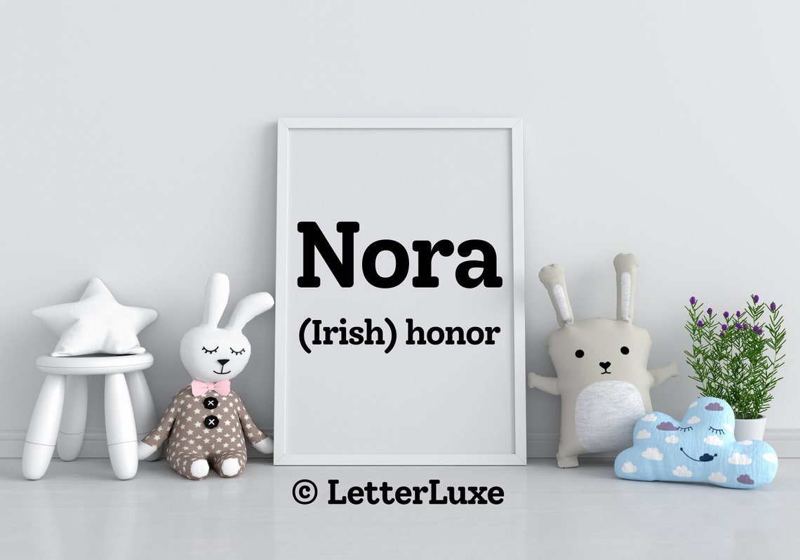 Nora Name Meaning Sign Nora Printable Baby Shower Gift | Etsy
