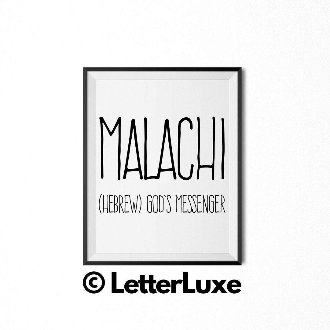 Malachi Name Meaning Art, Malachi Printable Baby Shower Gift, Printable ...