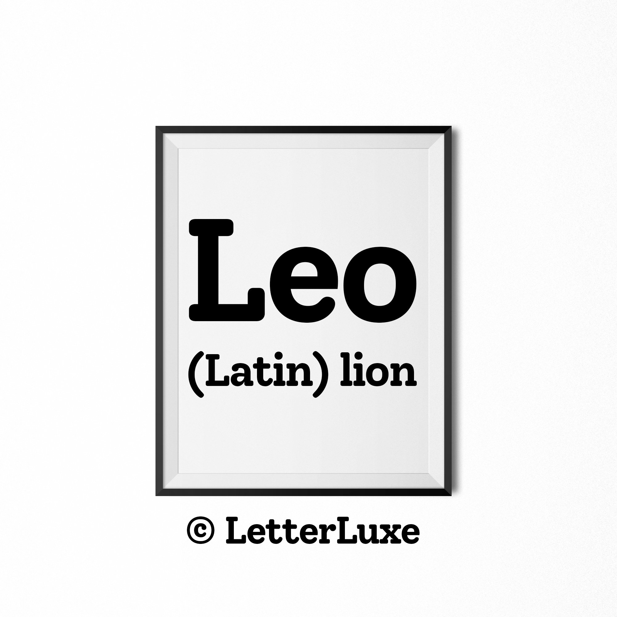 Leo Name Meaning Sign, Leo Gift, Leo Printable Baby Shower Gift, Leo ...