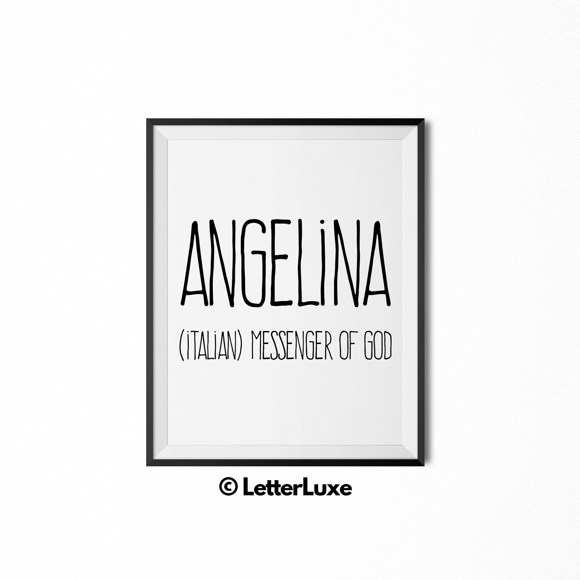 Angelina Name Meaning Art, Printable Birthday Gift, Nursery Printable ...