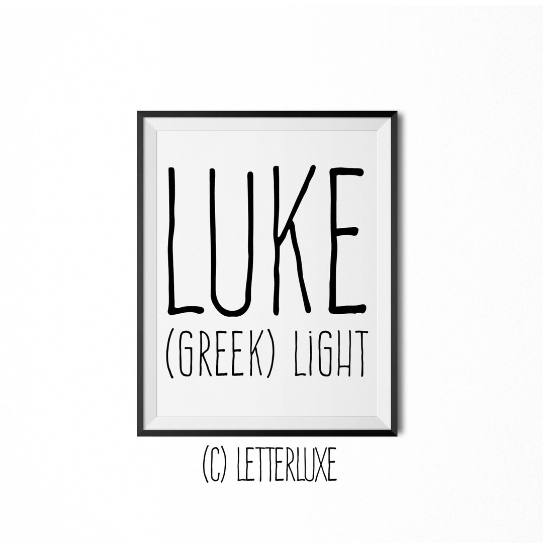 Luke Printable Kids Gift, Luke Gift, Name Meaning Art, Baby Shower Gift ...
