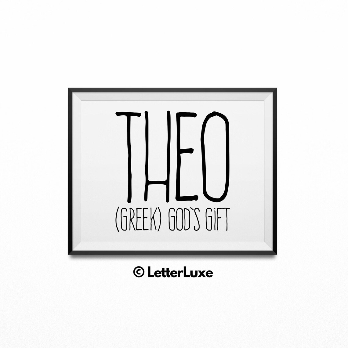 Theo Name Meaning, Theo Gift, Landscape Printable, Theo Baby Shower ...