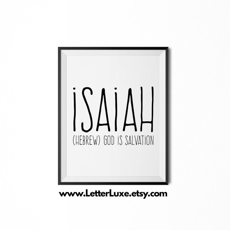 Isaiah Printable Kids Gift, Isaiah Name Meaning Art, Baby Shower Gift ...