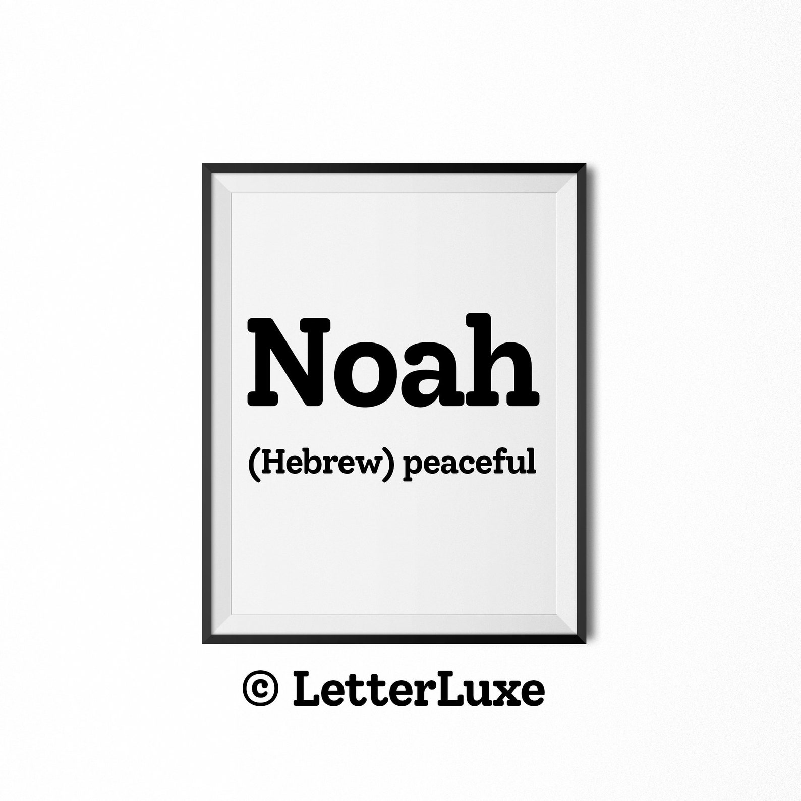 Noah Name Meaning Sign, Noah Gift, Noah Printable Baby Shower Gift ...