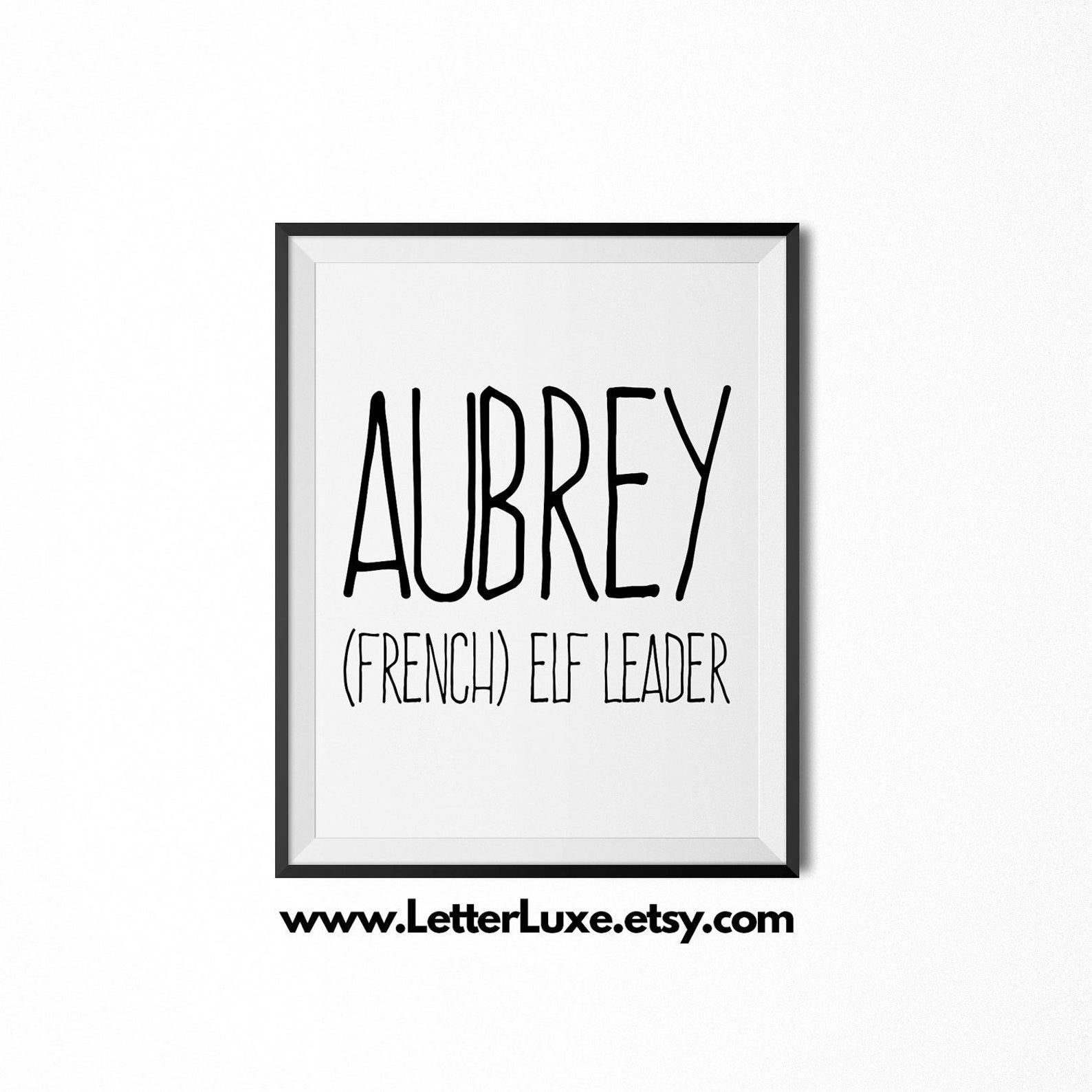 Aubrey Name Meaning Art - Printable Baby Shower Gift - Nursery ...