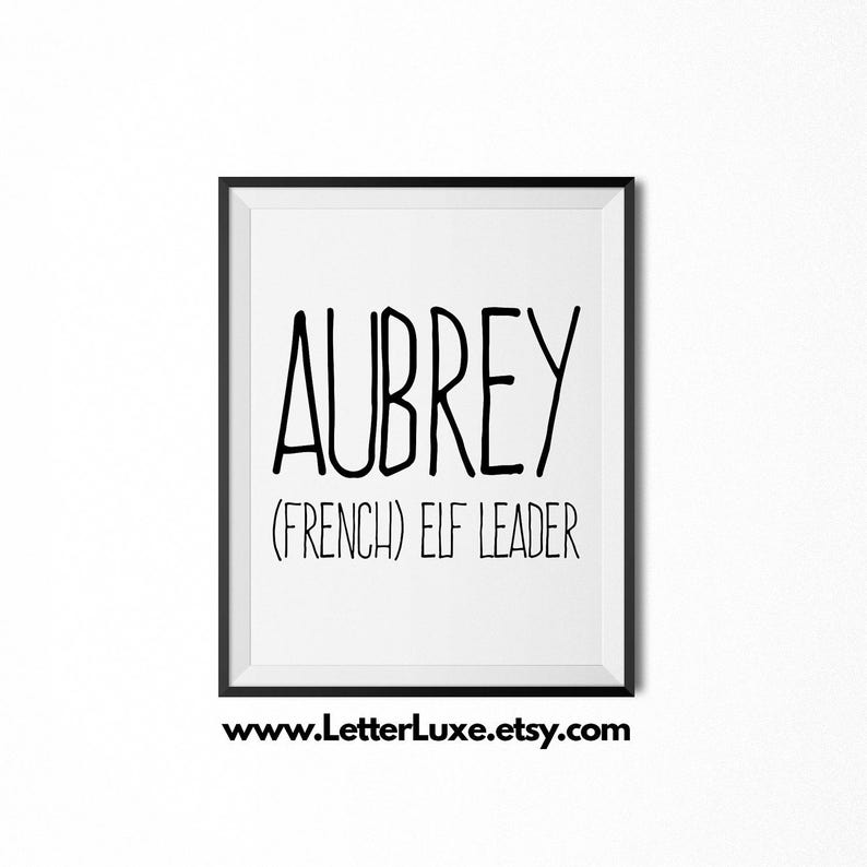 Aubrey Name Meaning Art - Printable Baby Shower Gift - Nursery ...
