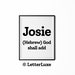 Josie Name Meaning Sign, Josie Printable Baby Shower Gift, Birthday ...