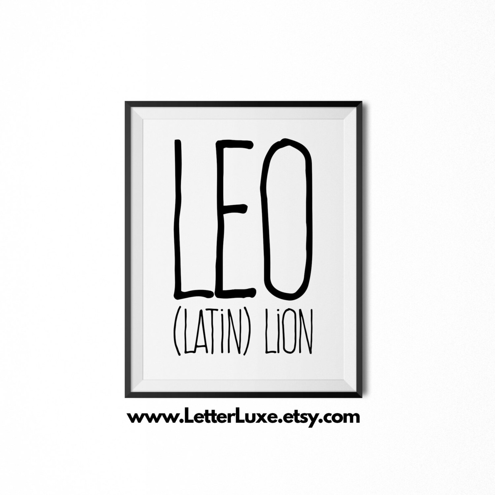 Leo Name Meaning Art, Leo Gift, Printable Baby Shower Gift, Nursery ...