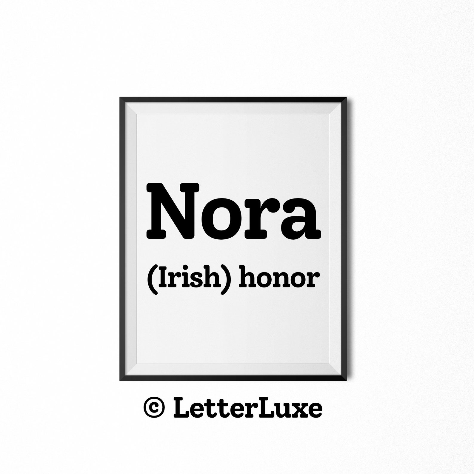 Nora Name Meaning Sign, Nora Printable Baby Shower Gift, Birthday ...