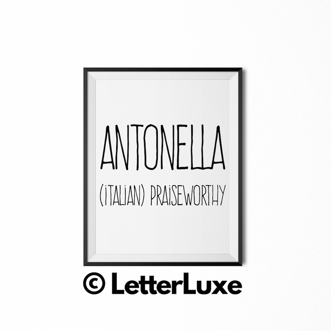 Antonella Name Meaning Art, Italian Baby Gift, Printable Baby Shower ...