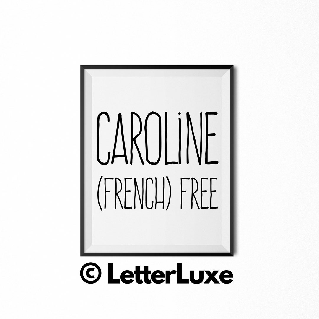 Caroline Name Meaning Art, French Baby Name Decor, Printable Baby ...