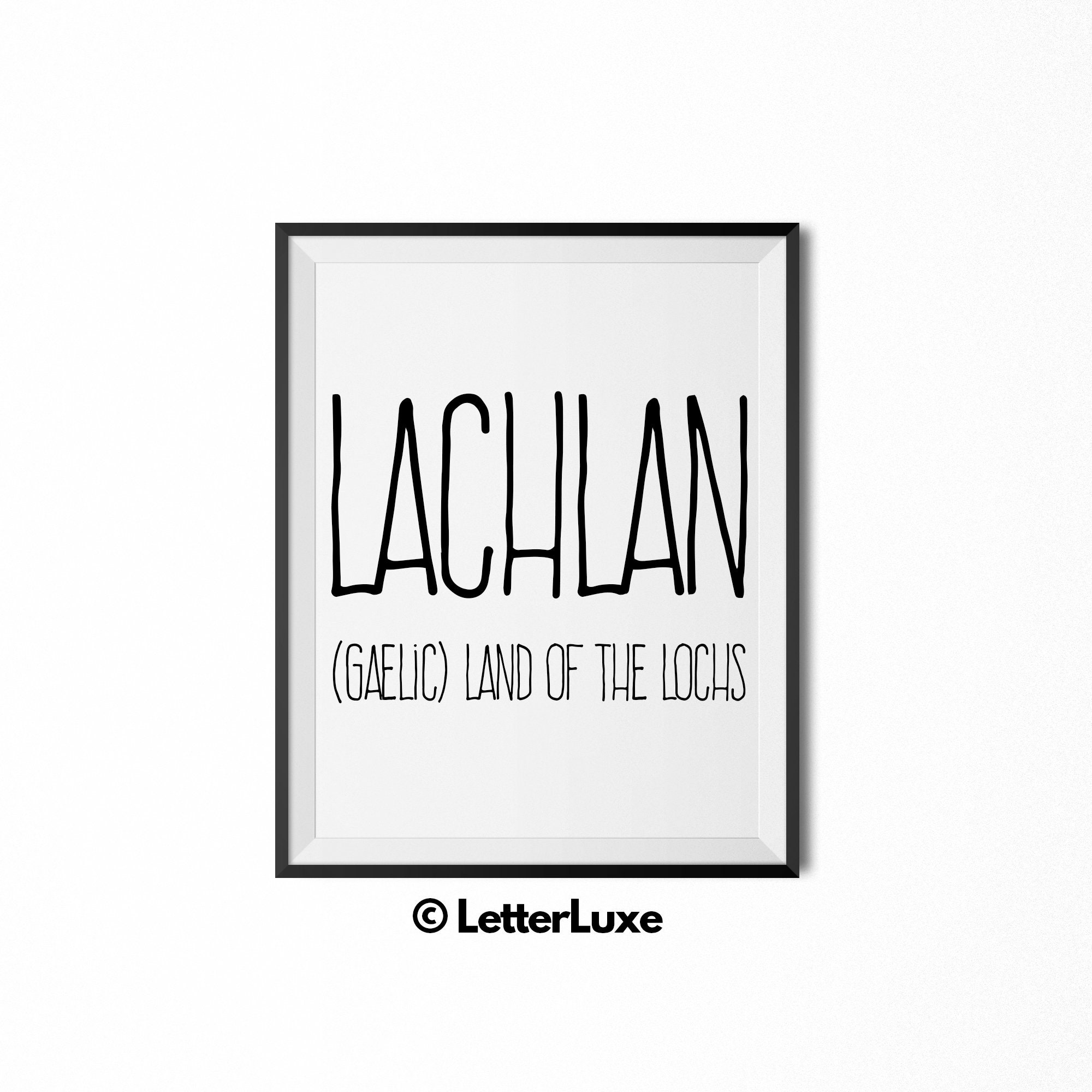 Lachlan Printable Kids Gift, Name Meaning Art, Baby Shower Gift, Party ...