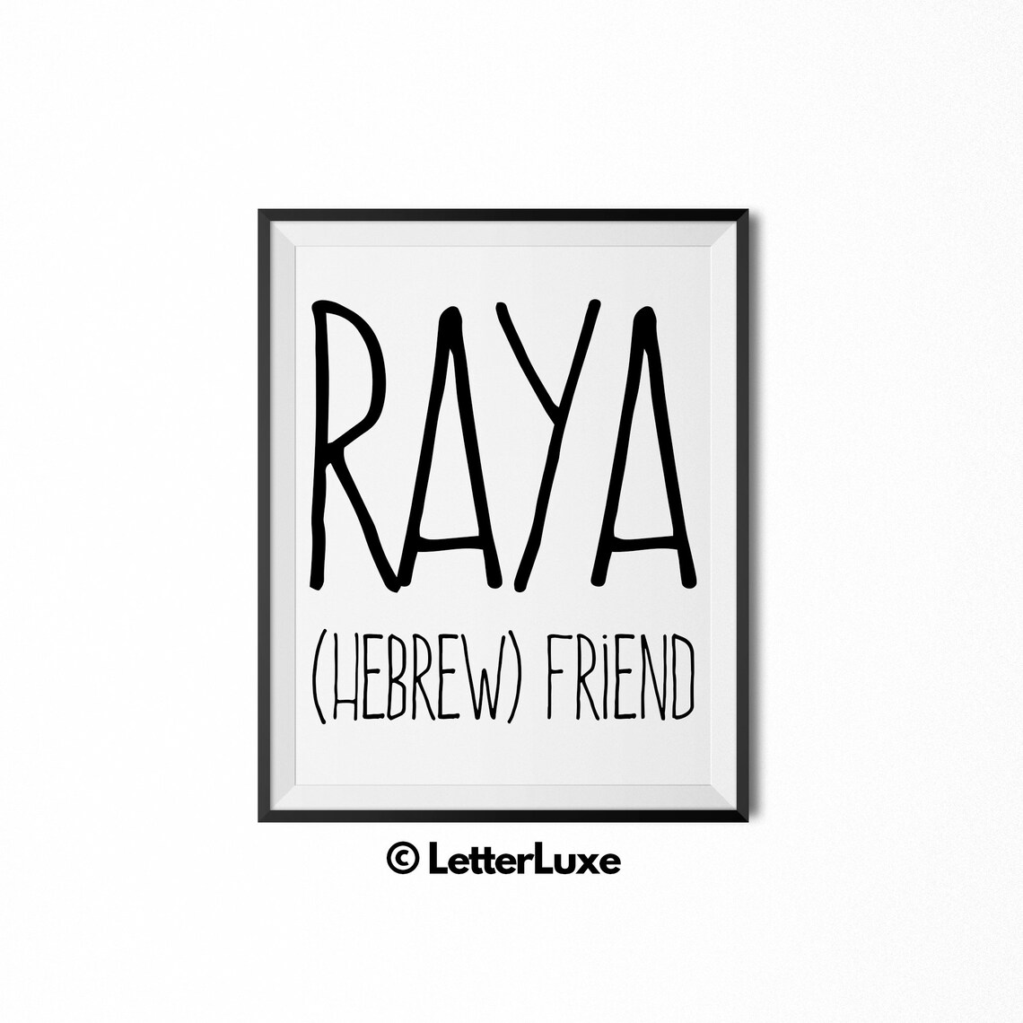 Raya Name Meaning Art Printable Baby Shower Gift Nursery | Etsy