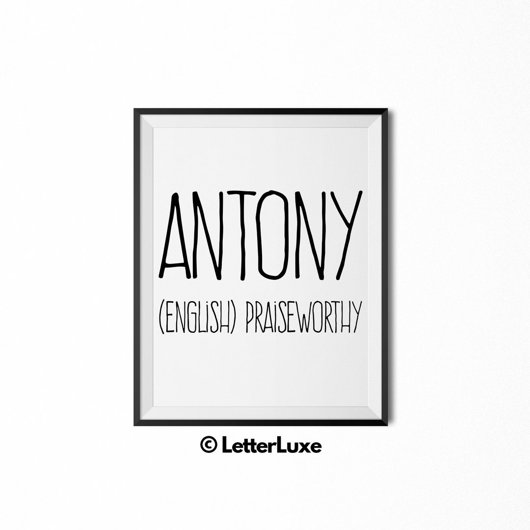 Antony Name Bedeutung Kunst, Antony Geschenk, druckbare Baby Shower ...