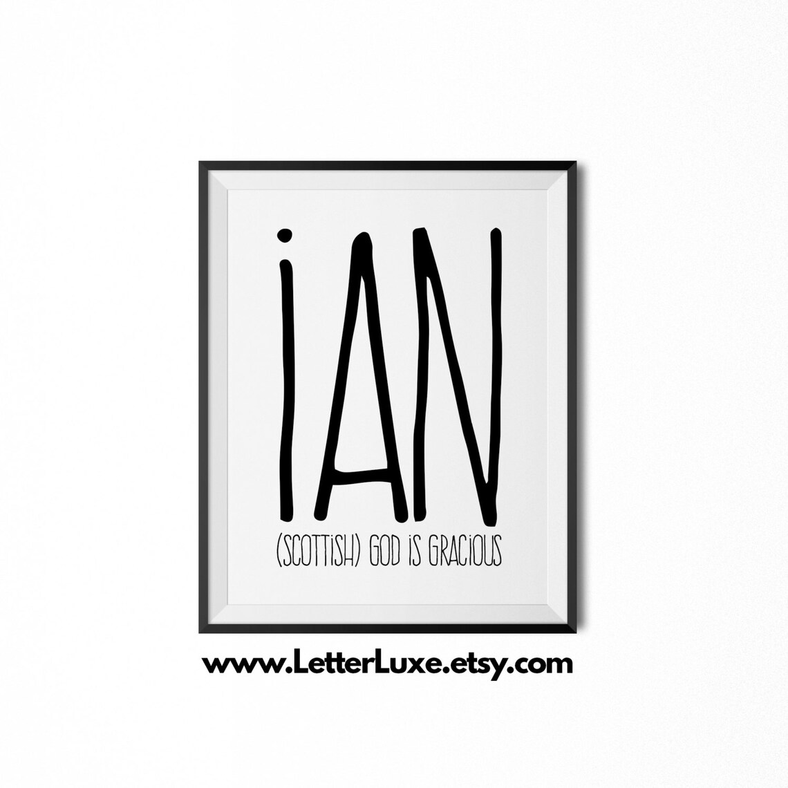 Ian Name Meaning Art, Ian Gift, Ian Printable Baby Shower Gift, Nursery ...