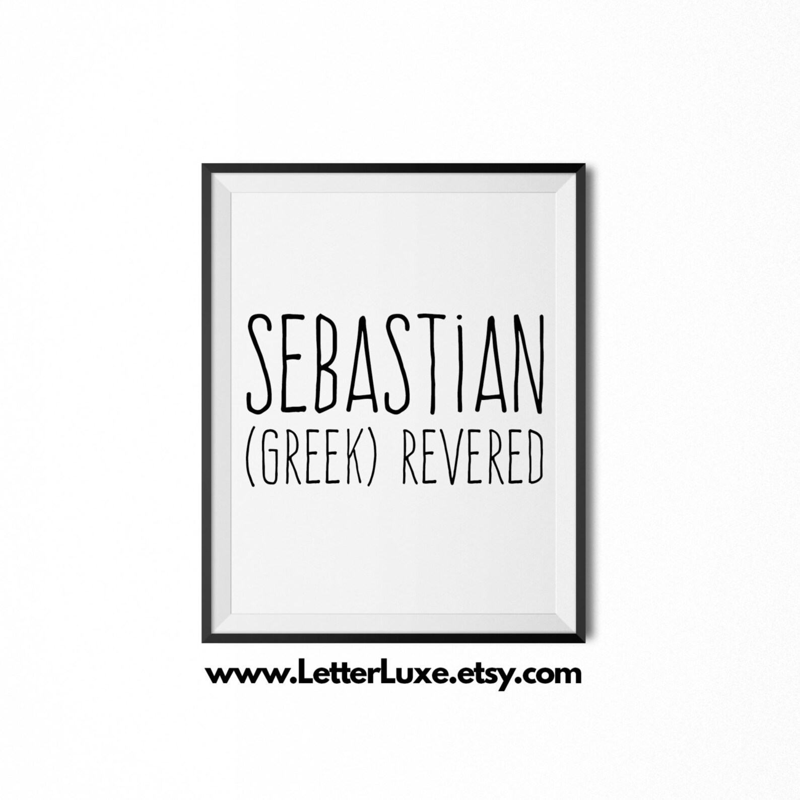 Sebastian Name Meaning Art, Sebastian Printable Baby Shower Gift ...