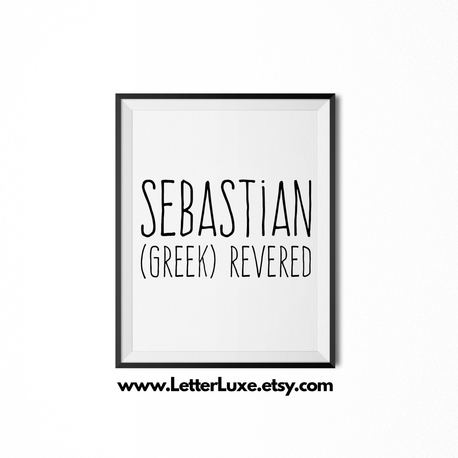 Sebastian Name Meaning Art, Sebastian Printable Baby Shower Gift ...