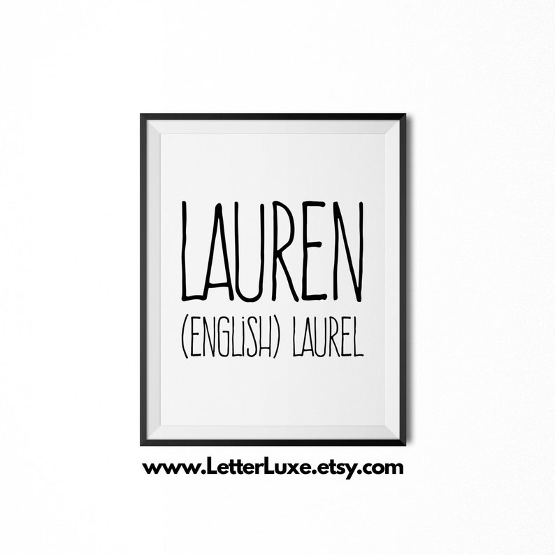 Lauren Name Meaning Art Printable Baby Shower Gift Nursery Etsy Lauren Name Meaning Art Printable Baby Shower Gift Nursery Etsy