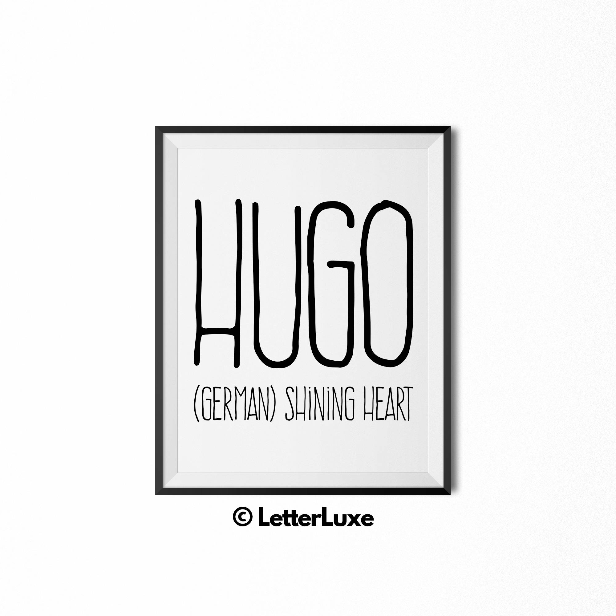 Hugo Printable Gift for Boy or Man Hugo Gift Name Meaning - Etsy Israel