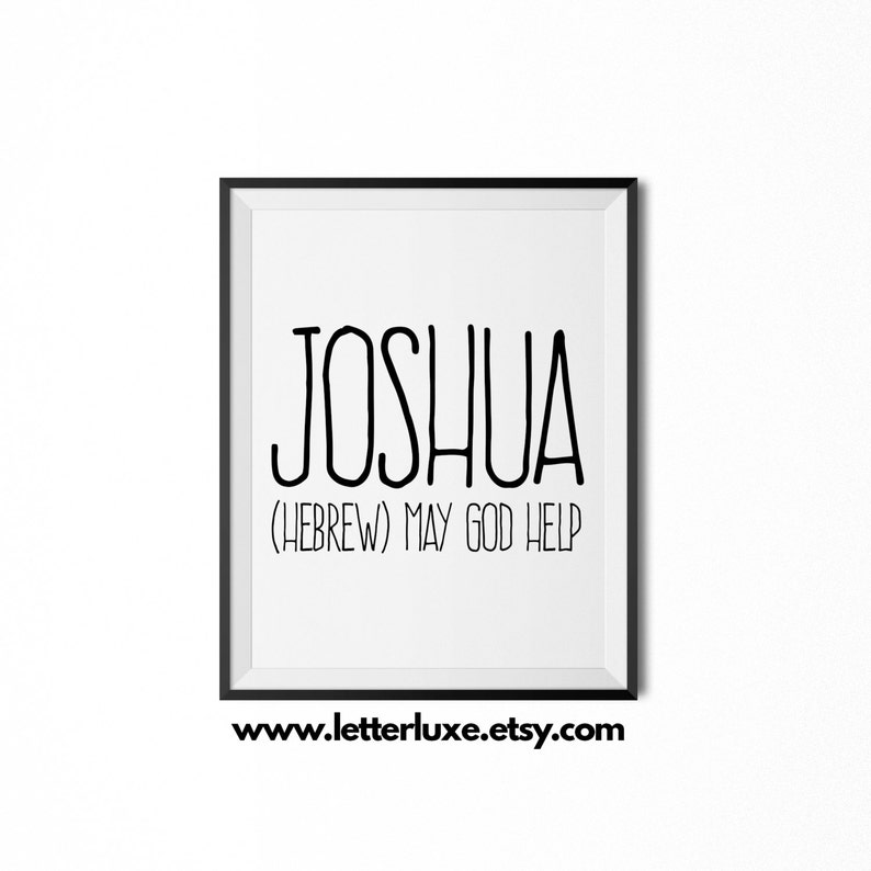 Joshua Printable Kids Gift, Josh Gift, Name Meaning Art, Baby Shower ...