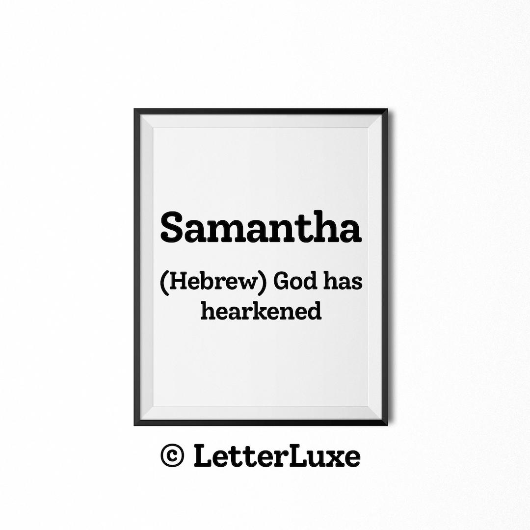 Samantha Name Meaning Sign, Printable Baby Shower Gift, Birthday ...