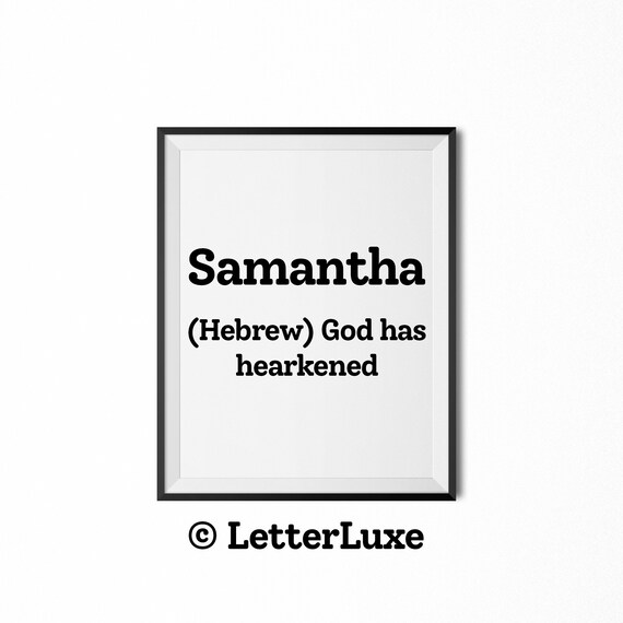 Samantha Name Meaning Sign Printable Baby Shower Gift - Etsy