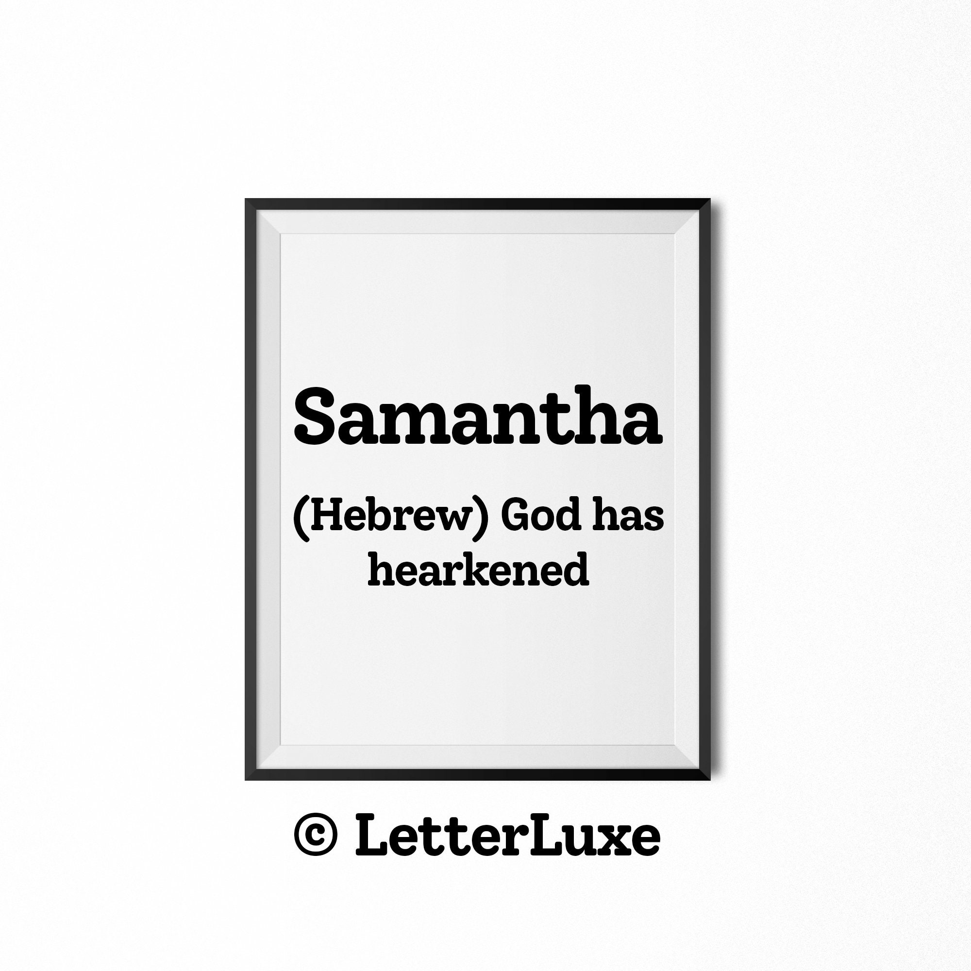 Samantha Name Meaning Sign, Printable Baby Shower Gift, Birthday ...